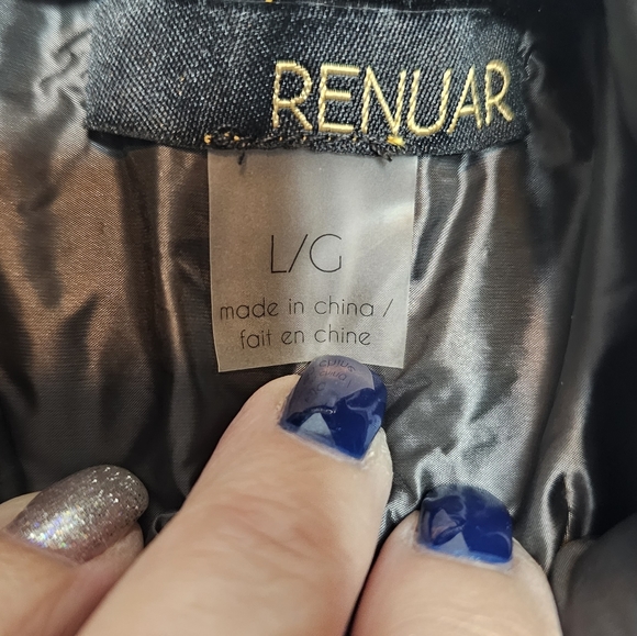 Renuar | Jackets & Coats | Renuar Silver Metallic Puffer Zip Front Vest ...